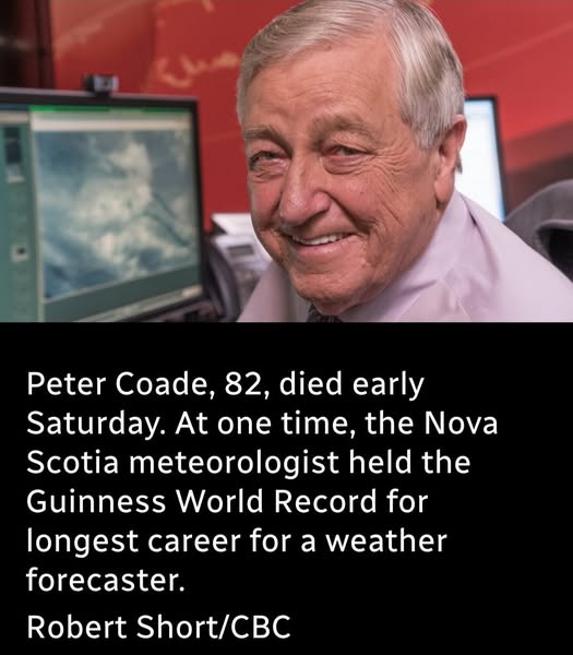 Peter Coade Death and Obituary: Longtime Maritime meteorologist Peter ...